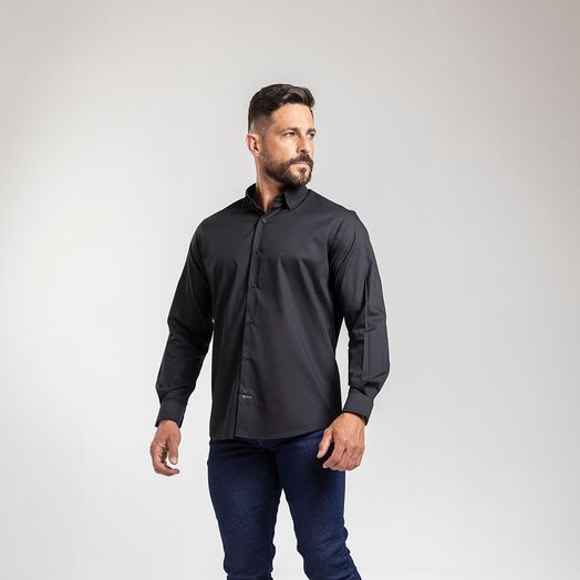 Camisa Force Citerol Masculina Preta Manga Longa - Citerol