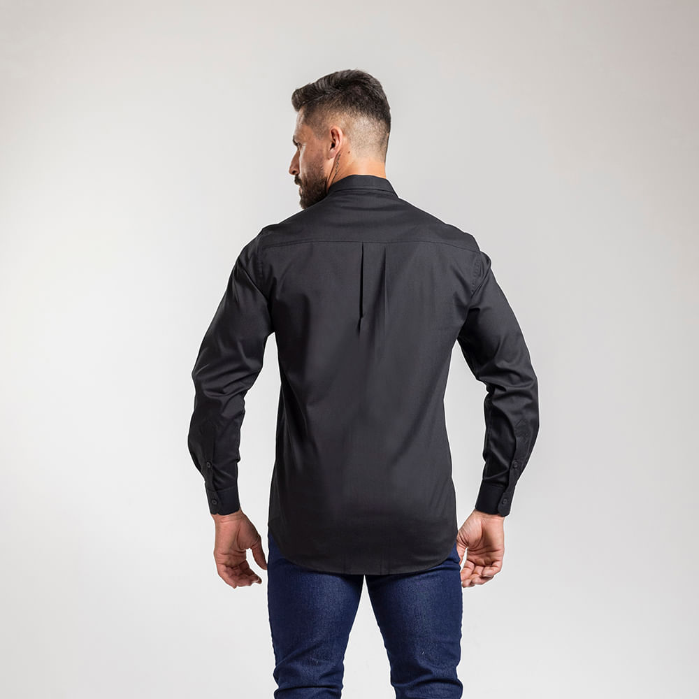 Camisa Force Citerol Masculina Preta Manga Longa - Citerol