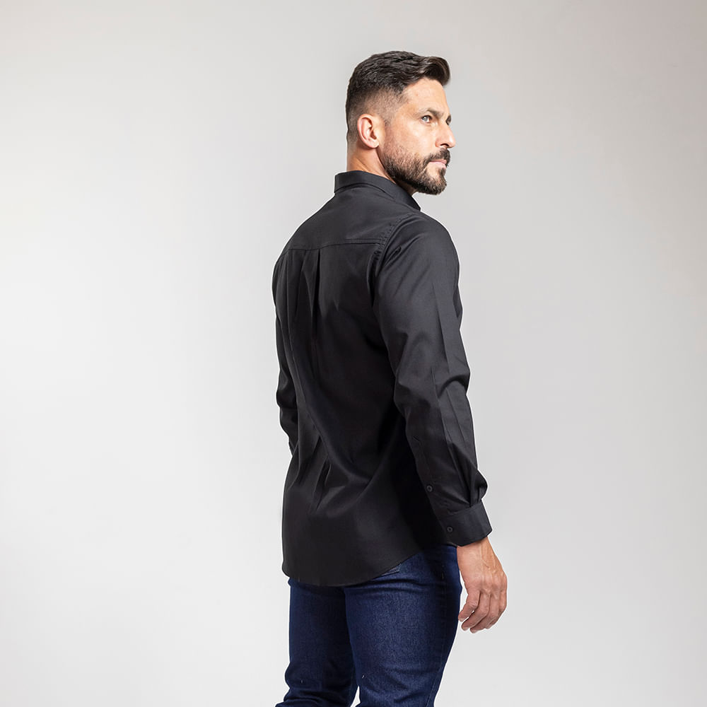 Camisa Force Citerol Masculina Preta Manga Longa - Citerol