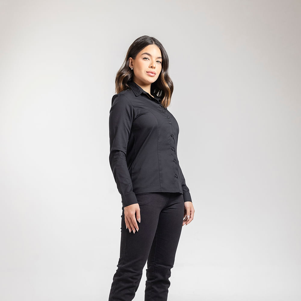 Camisa Force Citerol Feminina Preta Manga Longa - Citerol